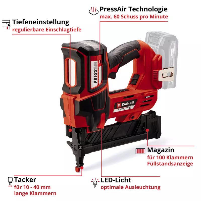 Einhell Akku-Tacker FIXETTO 18/40 S