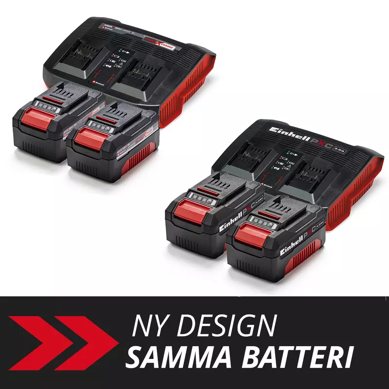 Einhell PXC-startkit 2x 4,0Ah & Twincharger Kit 1