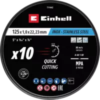 Thin Cutting Discs, Inox, Ø 125 x 1 mm, 10 pcs. | Cutting discs