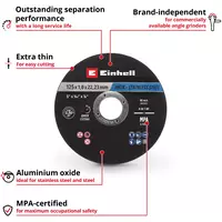 Thin Cutting Discs, Inox, Ø 125 x 1 mm, 10 pcs. | Cutting discs