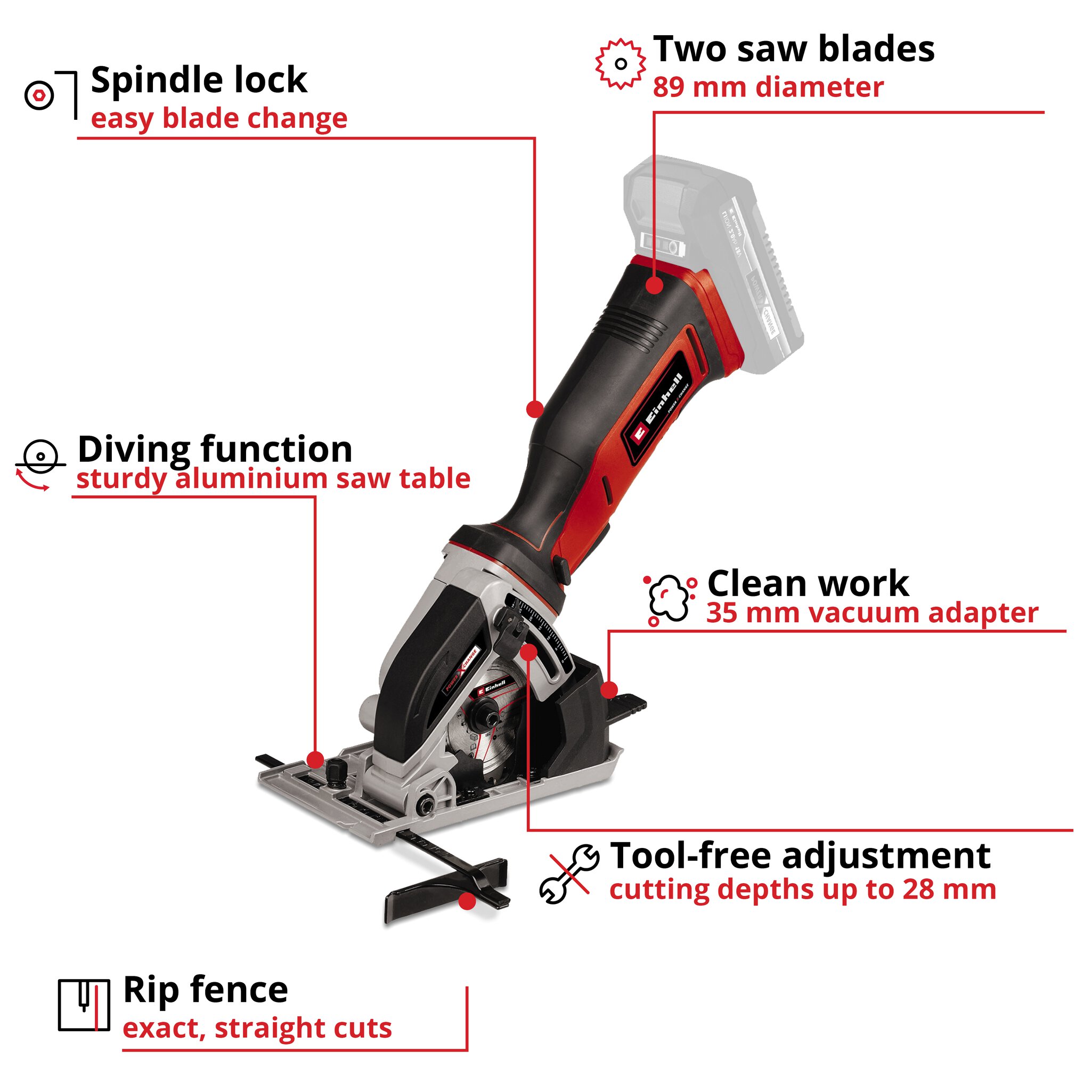 TE-CS 18/89 Li - Solo | Cordless Mini Circular Saw