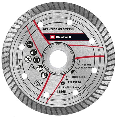 Diamond Cutting Disc, Turbo Rim, Extra Thin, Ø 115 x 1.2 mm - iSC ...
