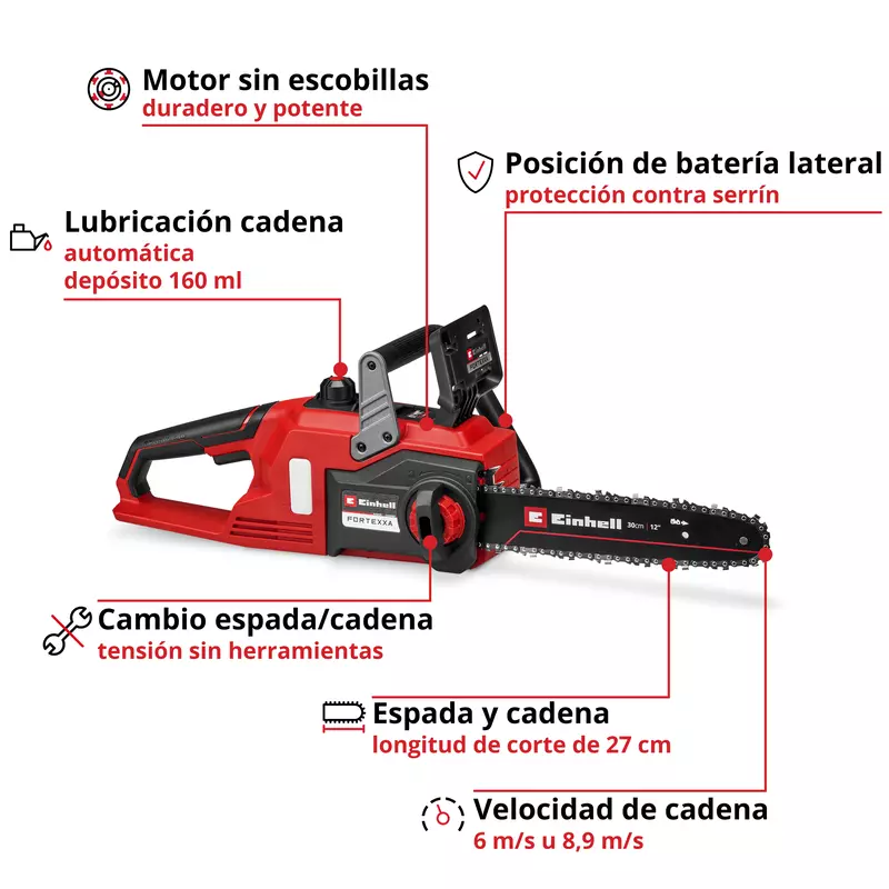 Einhell Motosierra Inalámbrica FORTEXXA 18/30