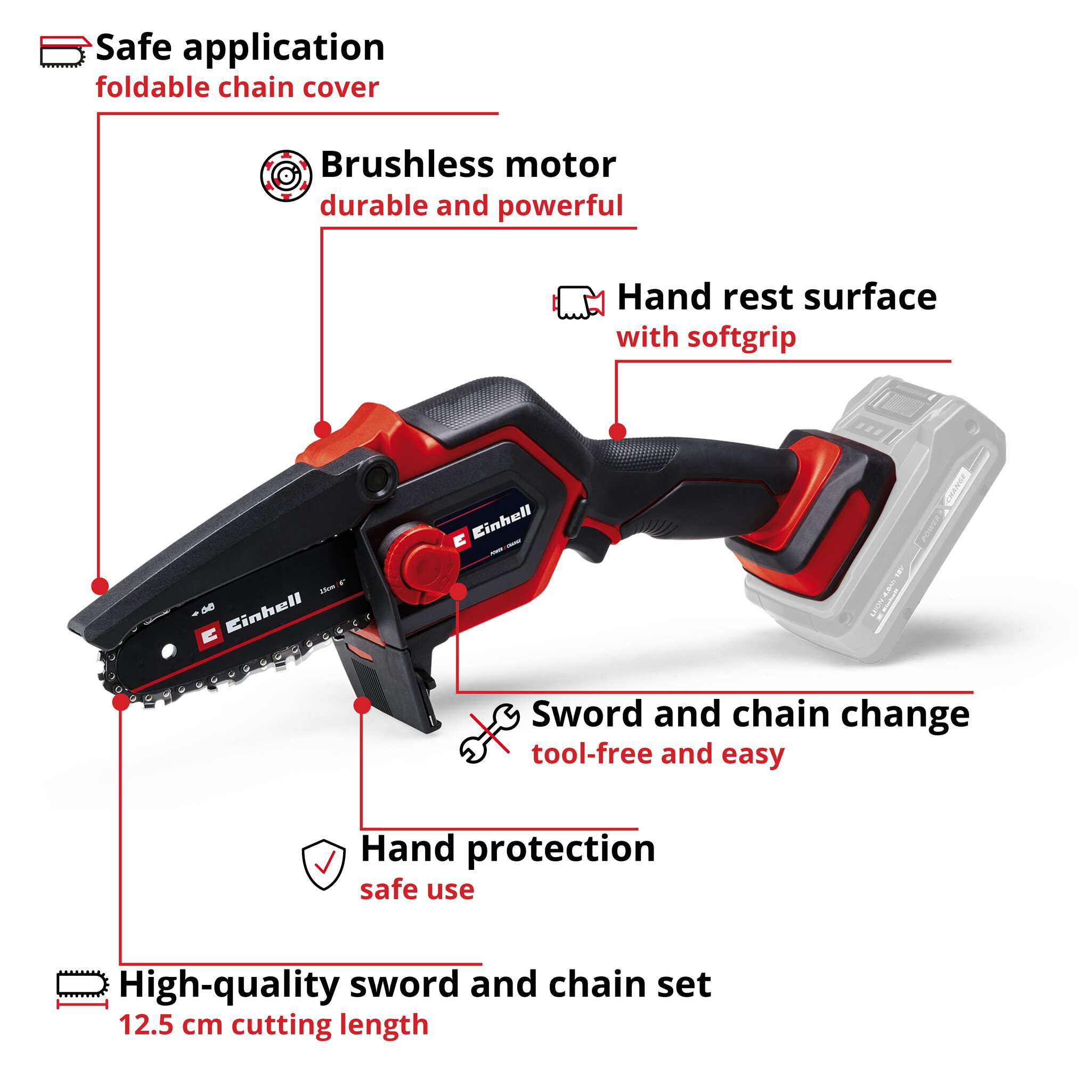 GE-PS 18/15 Li BL-Solo | Cordless Pruning Chain Saw